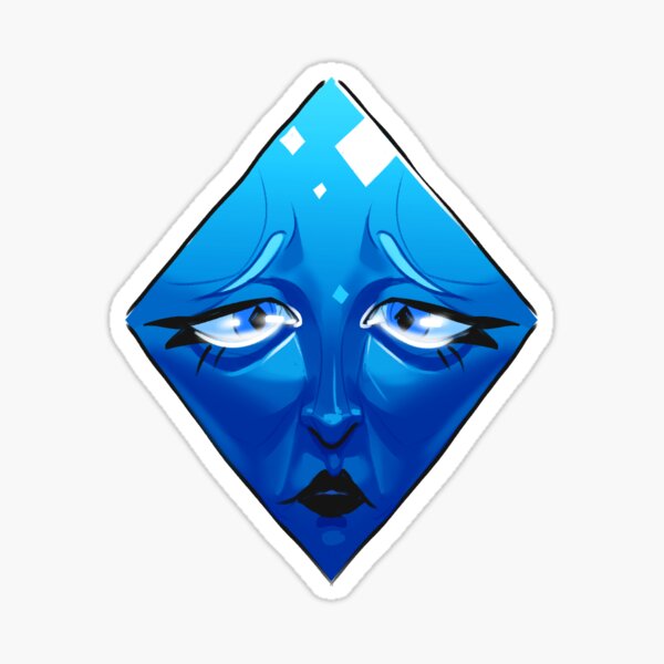 "Blue Diamond Cut Out Face" Sticker for Sale by IsaacSmithArt | Redbubble
