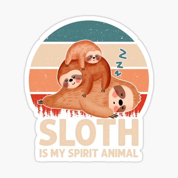 "Sloth Is My Spirit Animal Retro Vintage cute" Sticker for Sale by ...