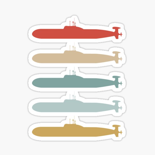 "Submarines in Vintage Colors" Sticker by ramazis | Redbubble