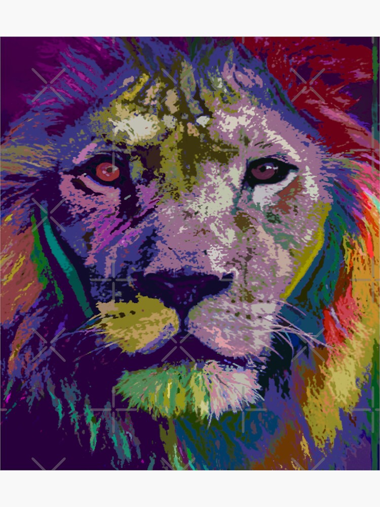 Pegatina «León de graffiti arco iris oscuro» de FallbackRaccoon | Redbubble