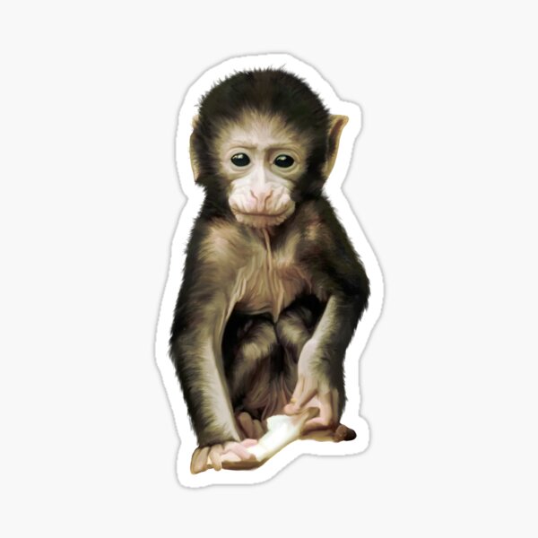 "little monkey" Sticker by WaSabuArt | Redbubble
