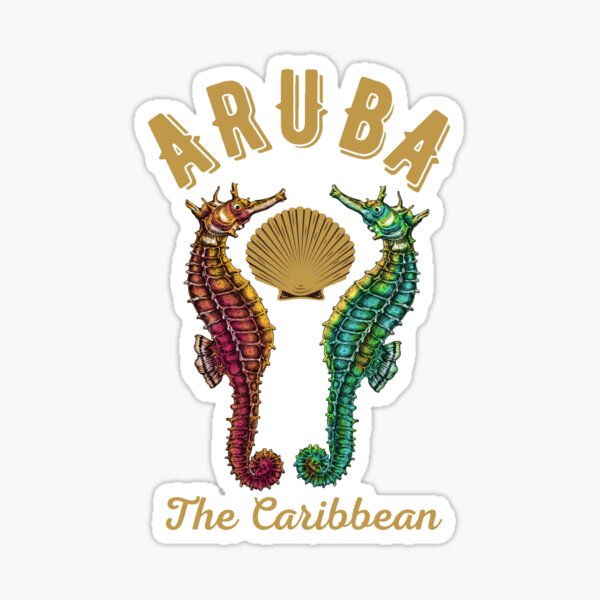 "Retro Caribbean Islands, Aruba, Gold Text- Vintage Style / Beach ...