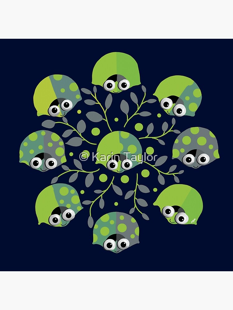 " Loveliness of Ladybirds Fresh Lime Green Navy" Poster for Sale by ...