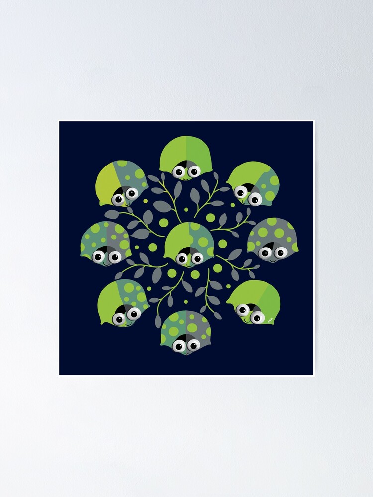 " Loveliness of Ladybirds Fresh Lime Green Navy" Poster for Sale by ...