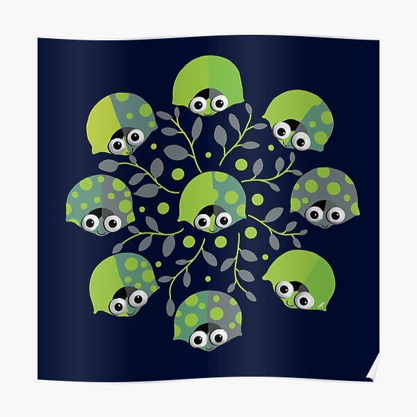 " Loveliness of Ladybirds Fresh Lime Green Navy" Poster for Sale by ...