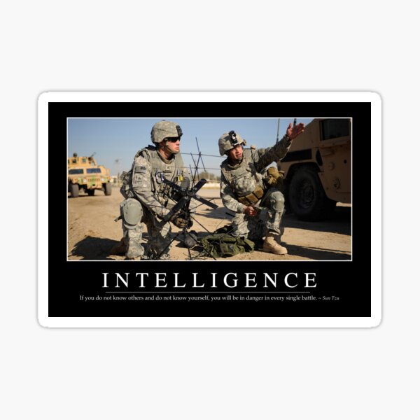 "Intelligence: Inspirational Quote and Motivational Poster" Sticker for ...