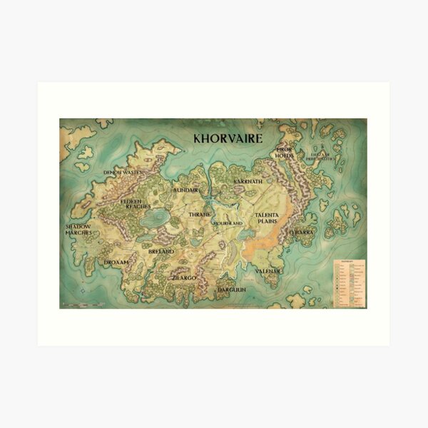 "Eberron Map of Khorvaire for Dungeons and Dragons D&D" Art Print for ...
