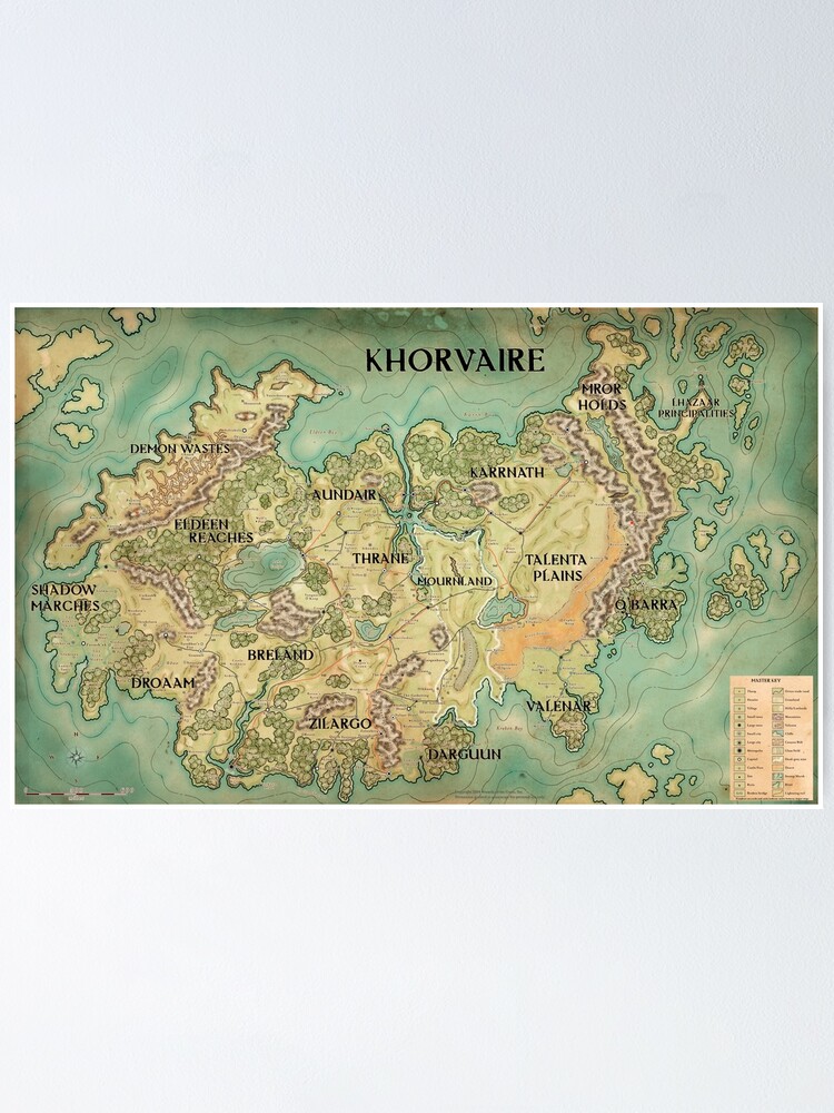 "Eberron Map of Khorvaire for Dungeons and Dragons D&D" Poster for Sale ...
