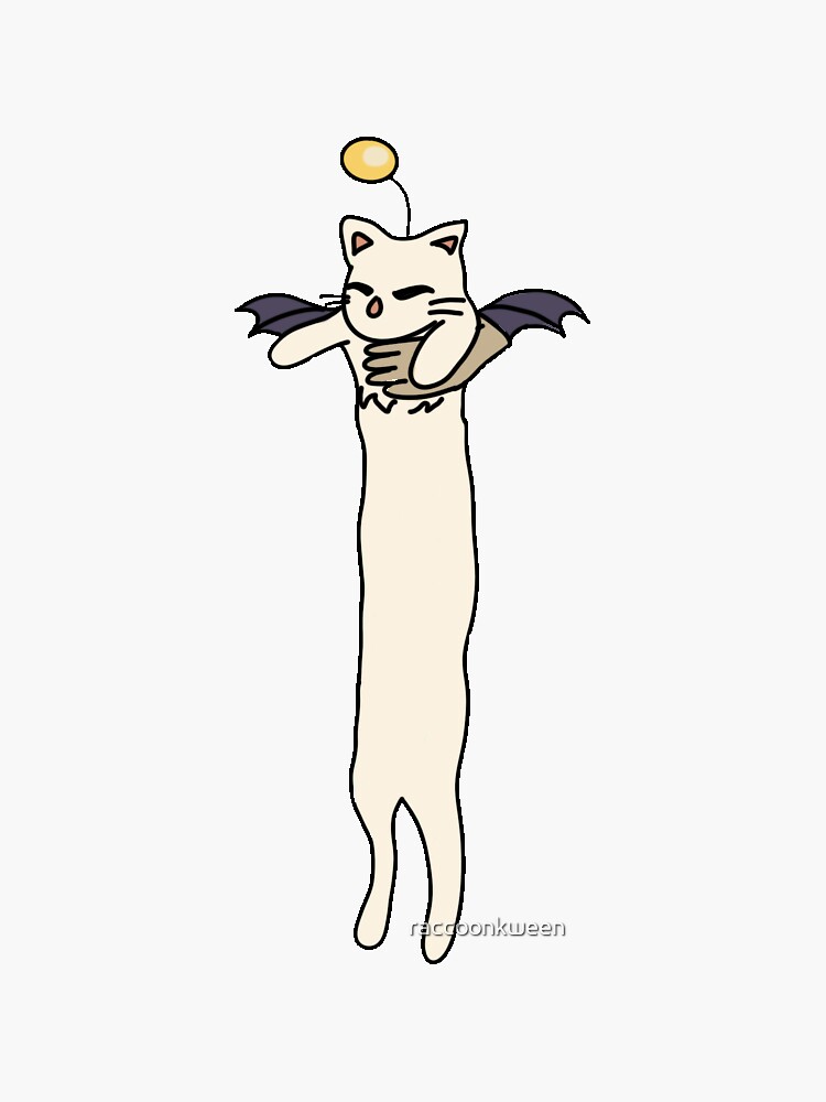 "Long Moogle" Sticker for Sale by raccoonkween | Redbubble