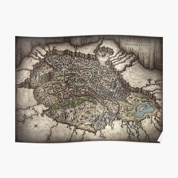 "Map of the Drow city of Menzoberranzan (Out of The Abyss)" Poster for ...