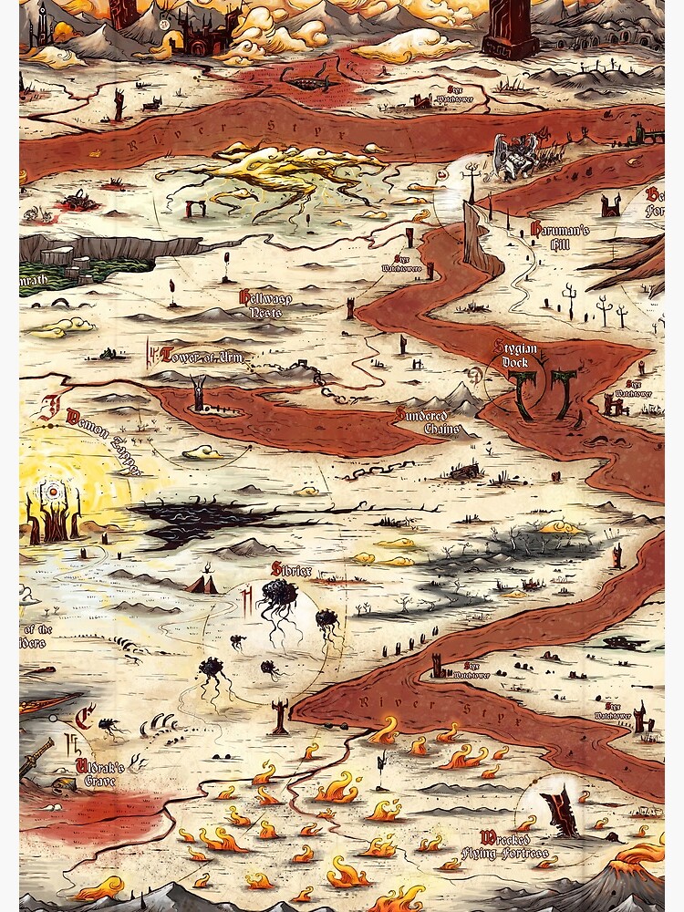 "Annotated map of Avernus for Dungeons and Dragons" Spiral Notebook by ...