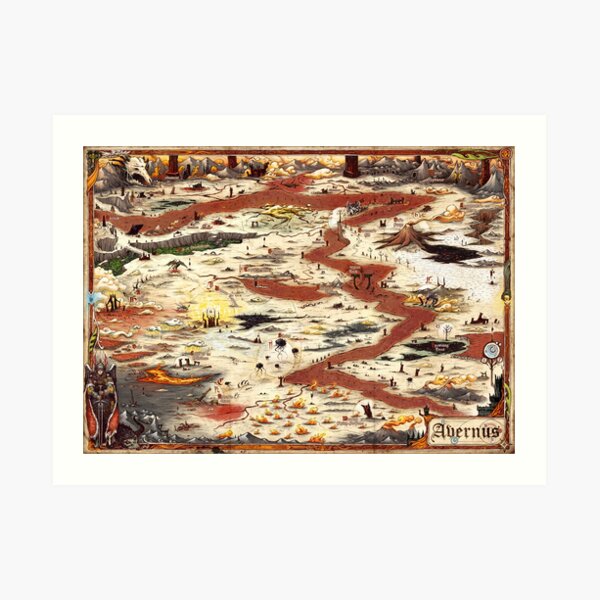 "Annotated map of Avernus for Dungeons and Dragons" Art Print for Sale ...