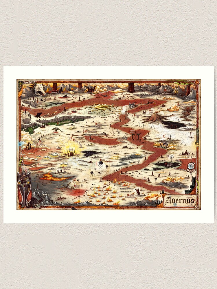 "Annotated map of Avernus for Dungeons and Dragons" Art Print for Sale ...