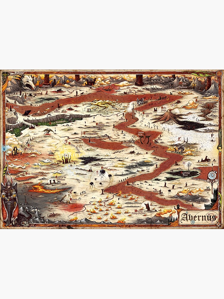 Annotated map of Avernus for Dungeons and Dragons Premium Matte ...