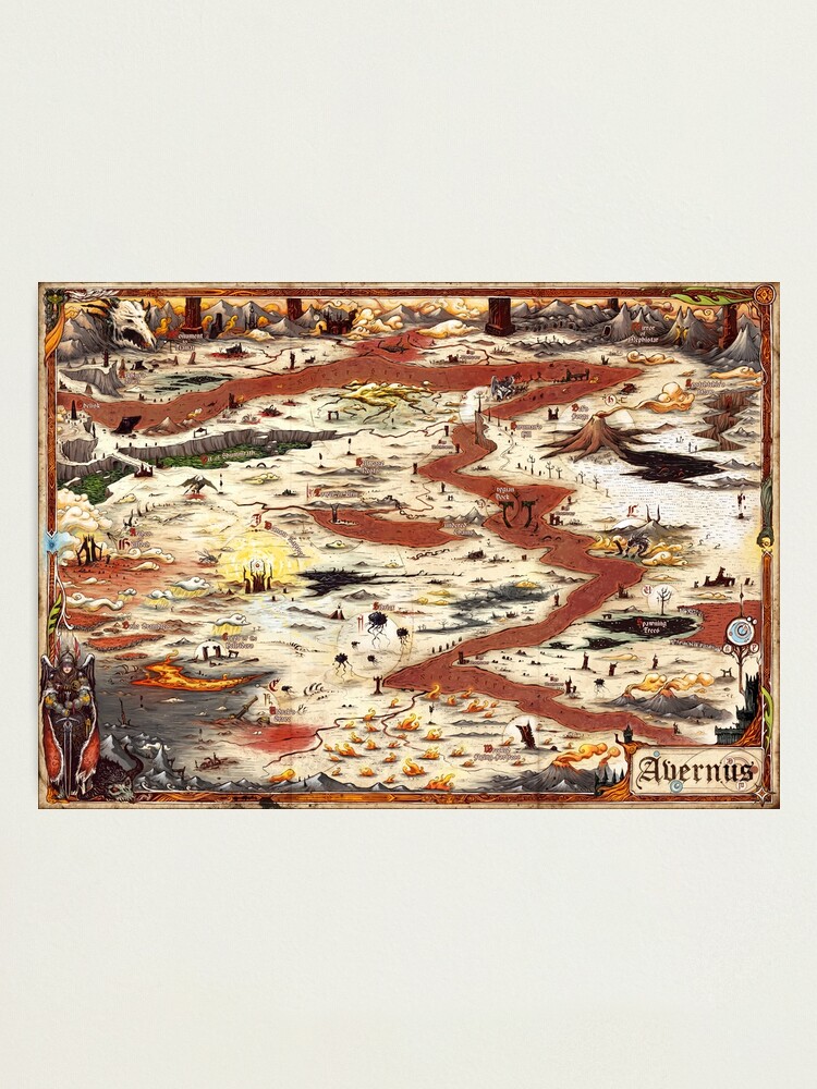 "Annotated map of Avernus for Dungeons and Dragons" Photographic Print ...