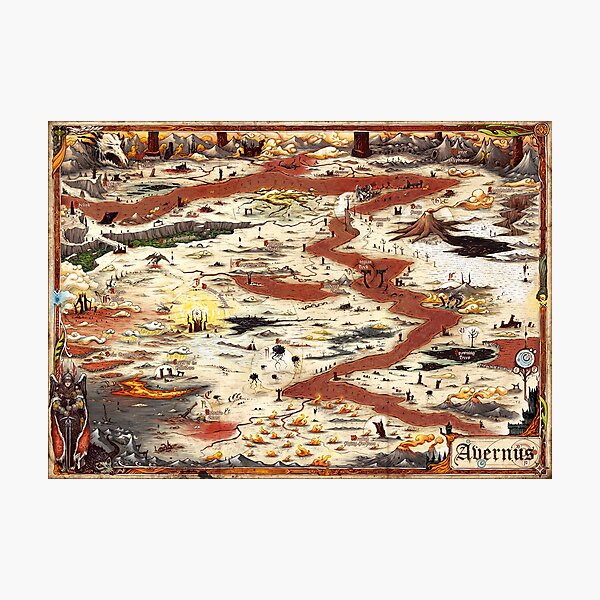"Annotated map of Avernus for Dungeons and Dragons" Photographic Print ...