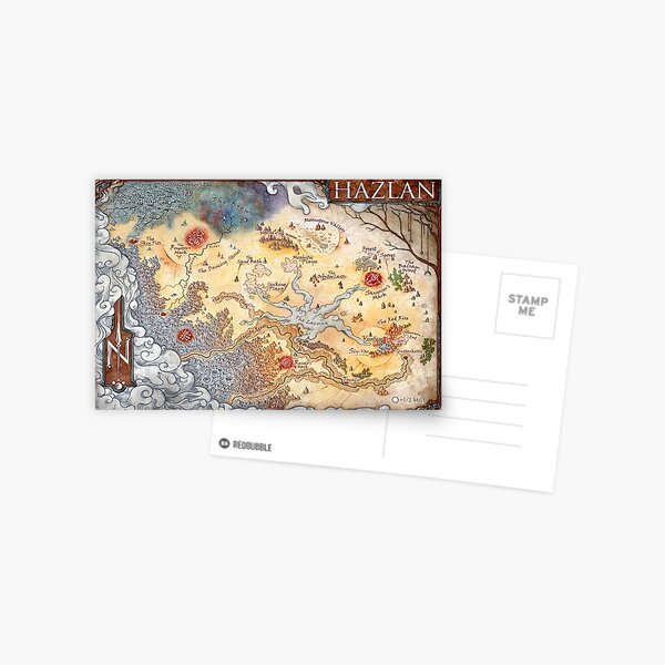 "Annotated Map of Hazlan the realm of The Red Wizard for Dungeons and ...