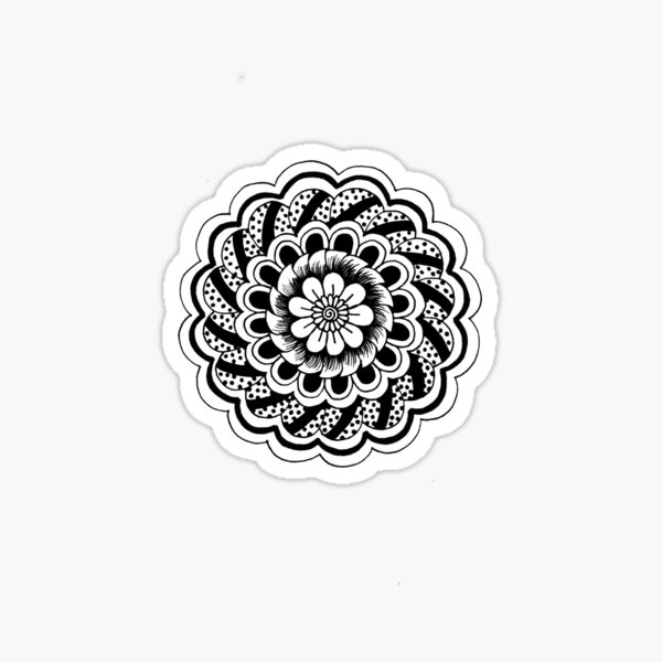 "Mandala #2 No color" Sticker by Thathennagirl | Redbubble