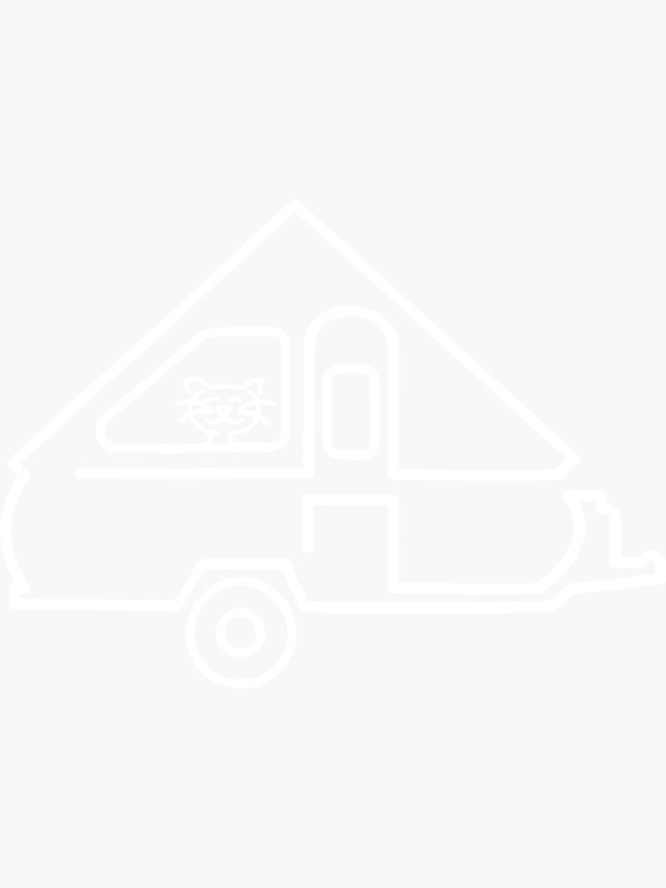 "Cat Aliner A-Frame Trailer Happy Camper Cat" Sticker for Sale by ...