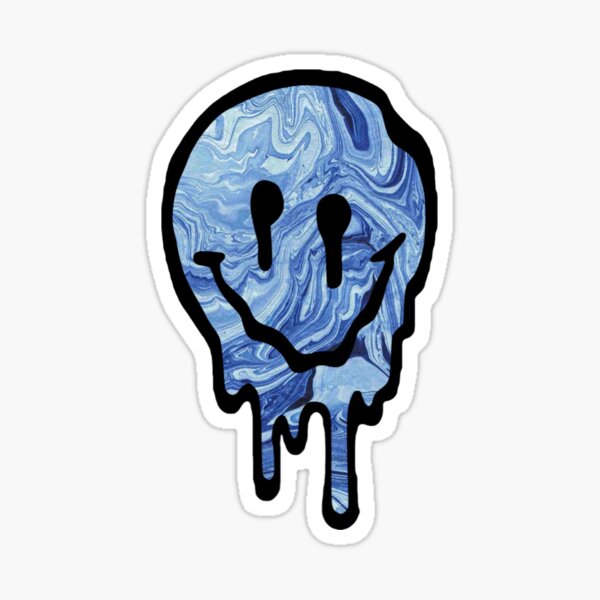 "Blue Marble Drippy Smiley Face" Sticker for Sale by lolsammy910 ...