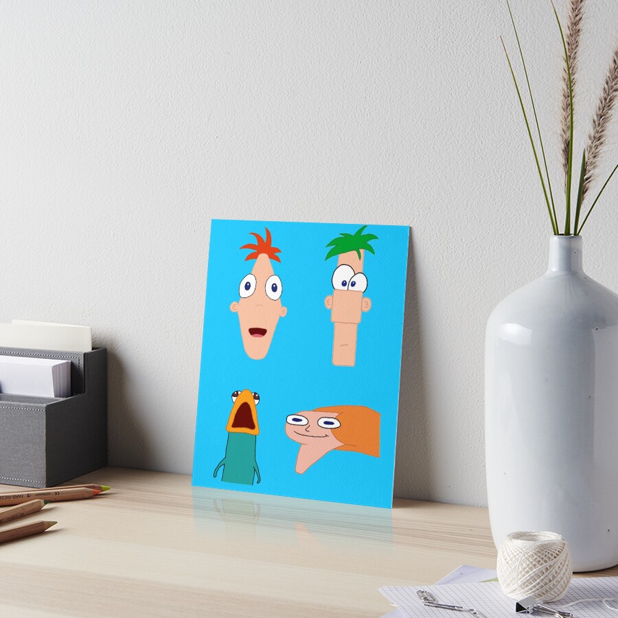 "front facing phineas and ferb" Art Board Print by cloud-fallen | Redbubble