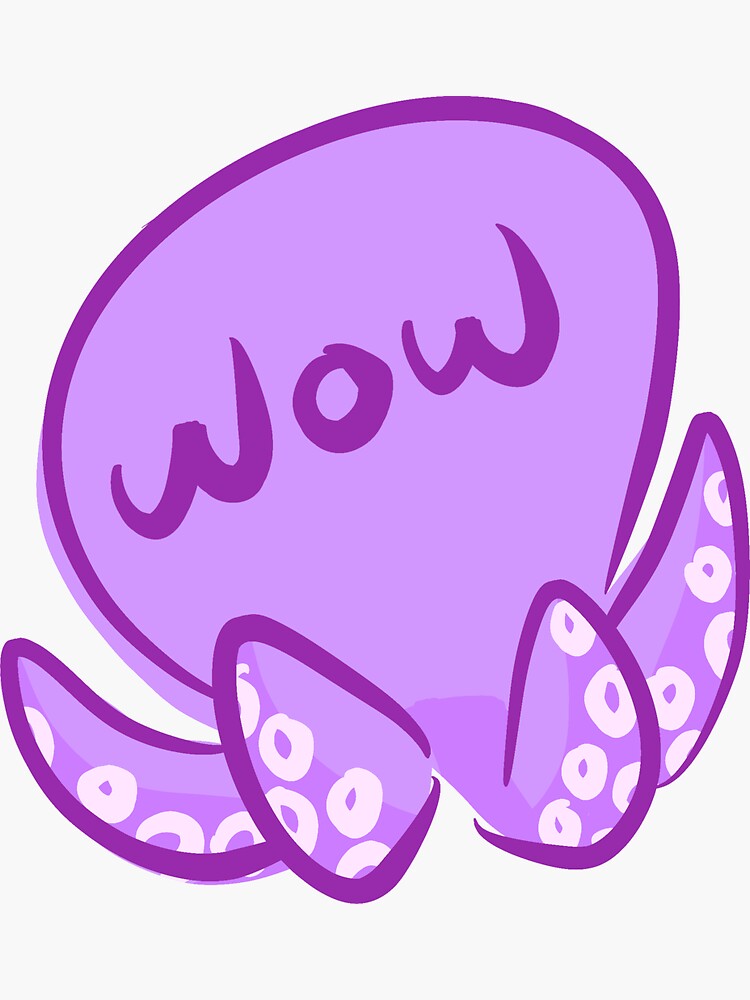 "WOW octopus " Sticker by Mx-Kowalski | Redbubble