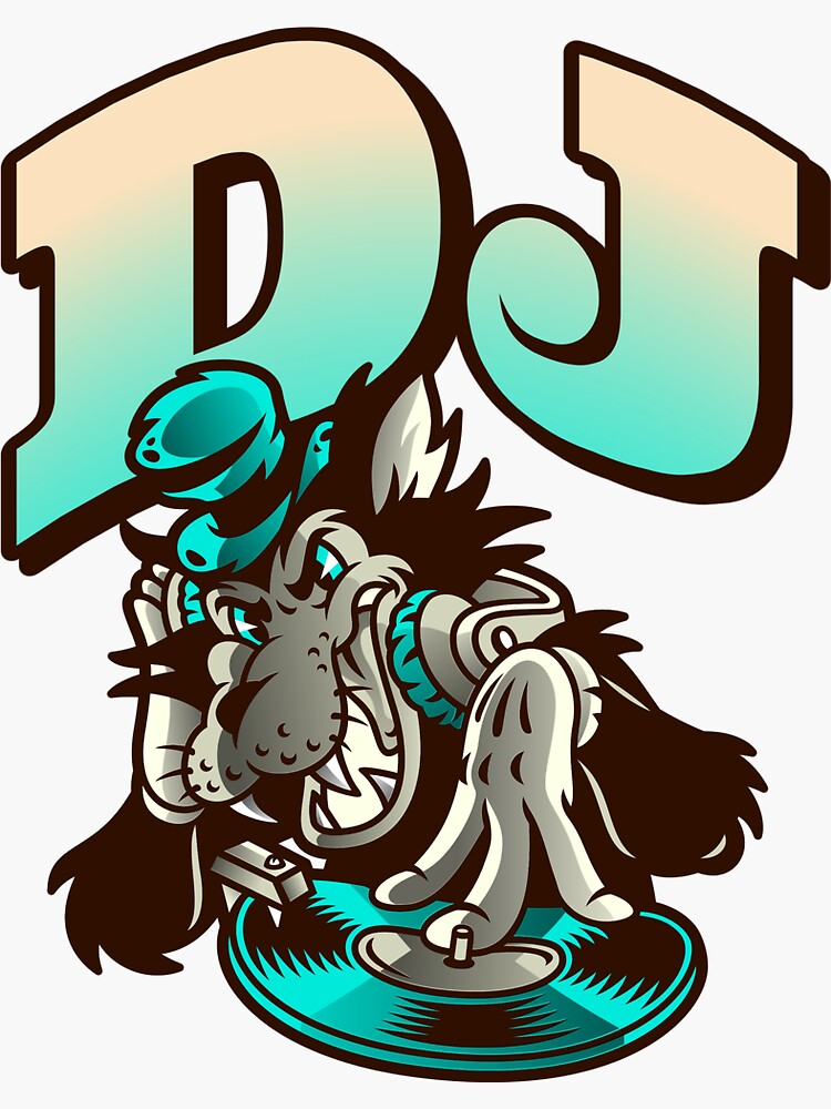 "DJ Wolf" Sticker for Sale by Catchiest | Redbubble