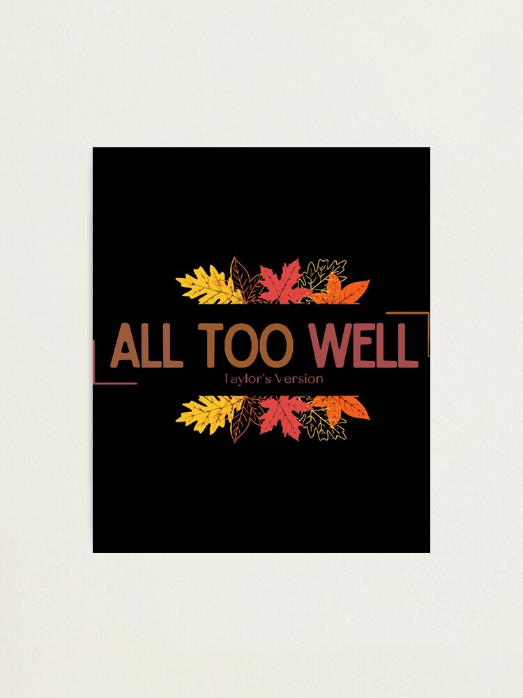 Lámina fotográfica «Letra de All Too Well Print - All Too Well de ...