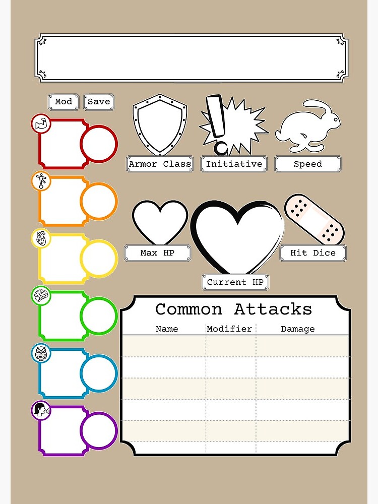 "Simple DnD 5e Character sheet" Spiral Notebook for Sale by ...