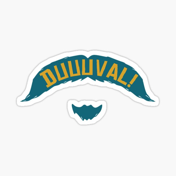 "Awesome Graphic Duuuval Mustache Vintage White" Sticker by ...