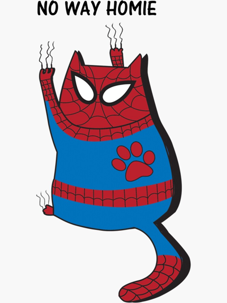 "No Way Homie Spider Cat " Sticker by Rosa-Boutique | Redbubble