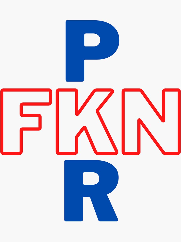 "p fkn r" Sticker for Sale by DesignNP | Redbubble