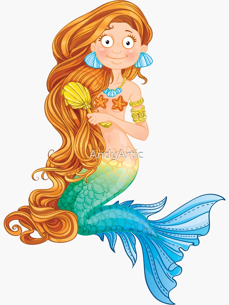 "mermaid clipart" Sticker by AndyArtic | Redbubble
