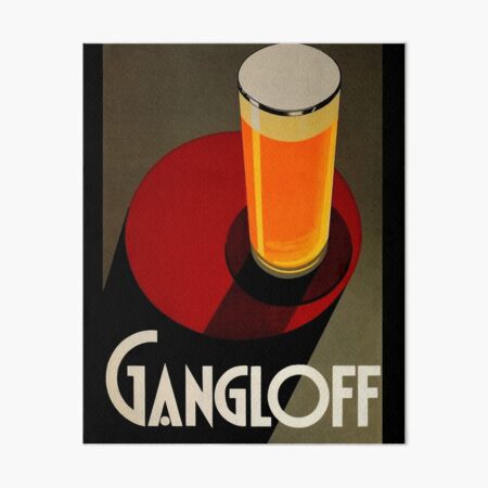 "Vintage Red Gangloff Beer Big Glass Light Ale Lager Pilsen Advertising ...