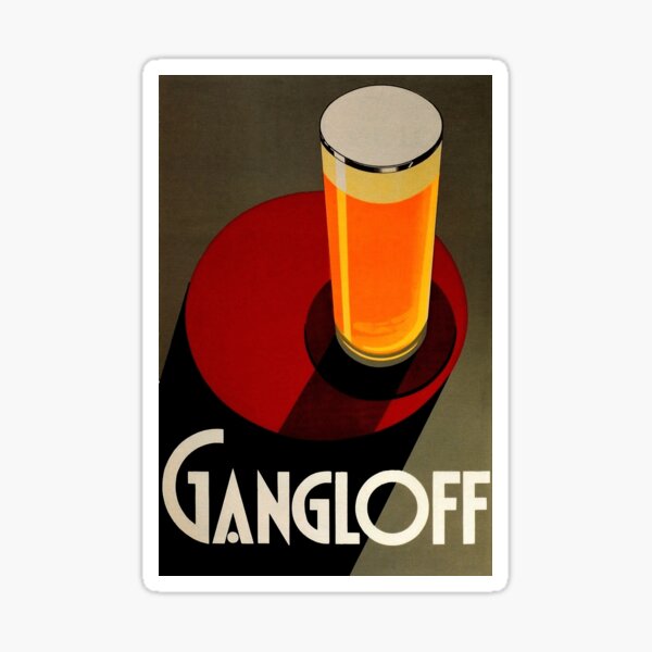 "Vintage Red Gangloff Beer Big Glass Light Ale Lager Pilsen Advertising ...
