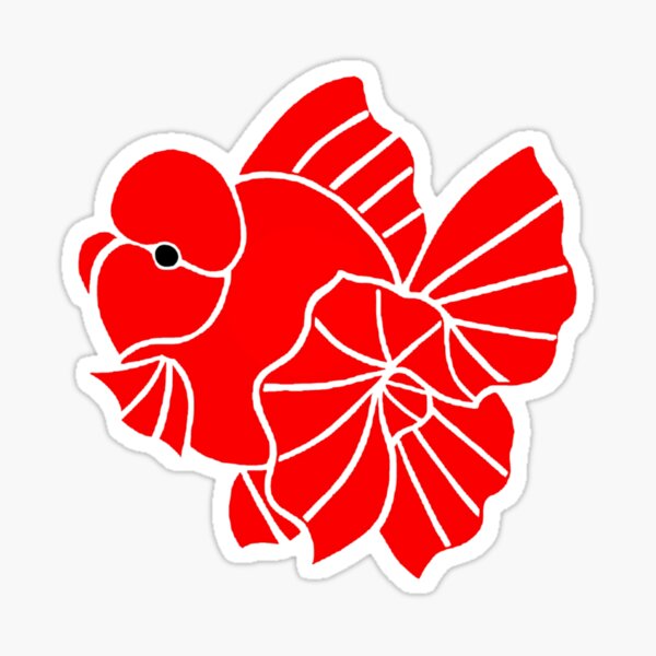 "Oranda Goldfish Logo 1205J" Sticker by Nosnah | Redbubble