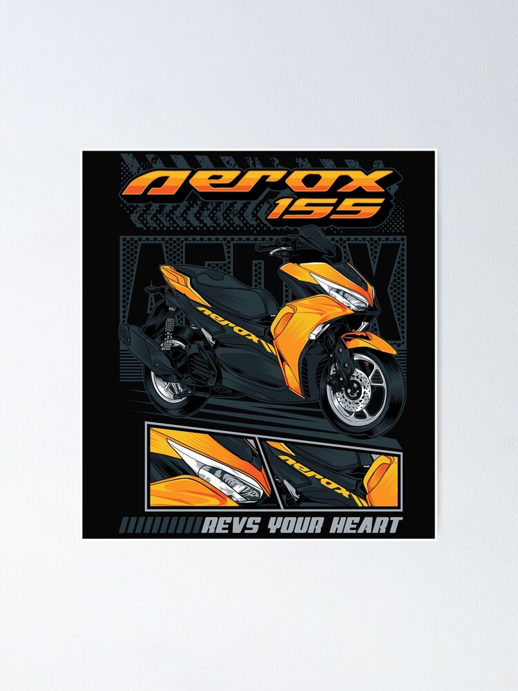 " yellow aerox 155 motorcycle" Poster for Sale by viralstudio | Redbubble