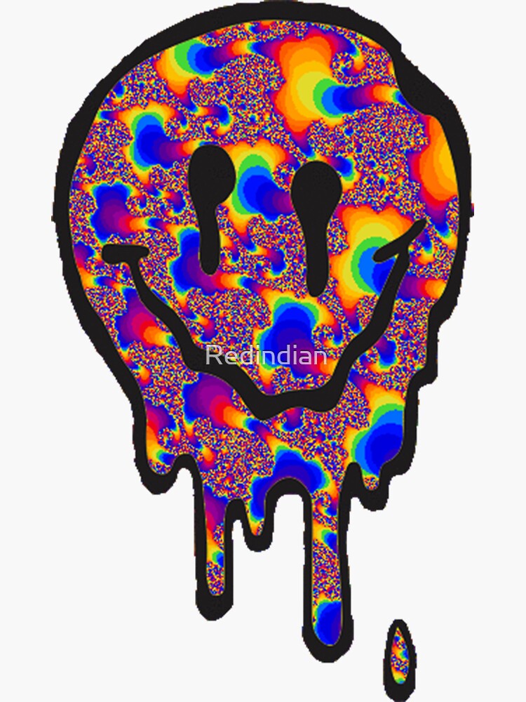 "Drippy Smiley Face Drippy Smiley Face" Sticker for Sale by Redindian ...
