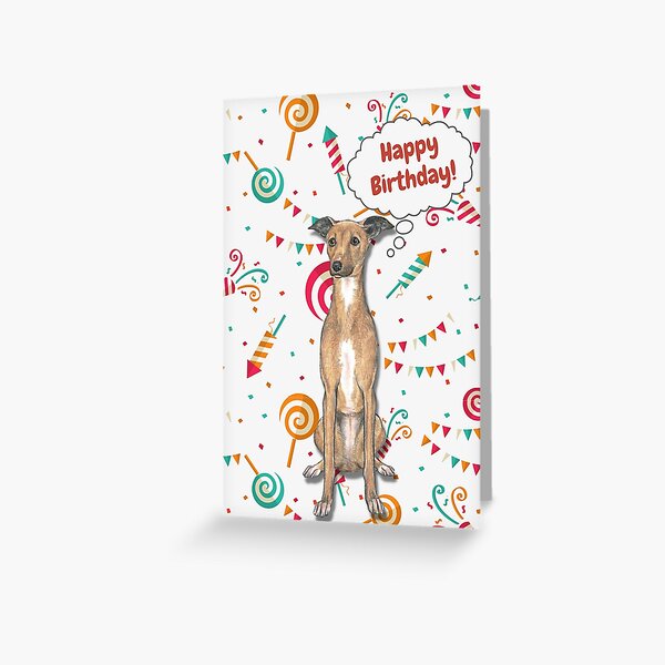 "happy birthday Greyhound" Greeting Card for Sale by AnnaAndVibes ...