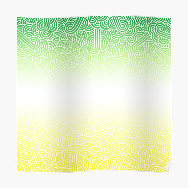 Ombré Gender Neutral Pride Flag Swirls Doodles Poster For Sale By
