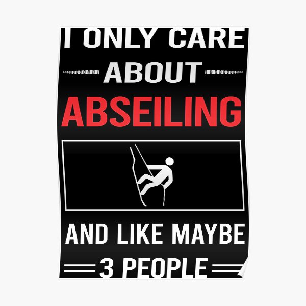 "Funny 3 People Abseiling Abseil" Poster by FifineCroteau | Redbubble