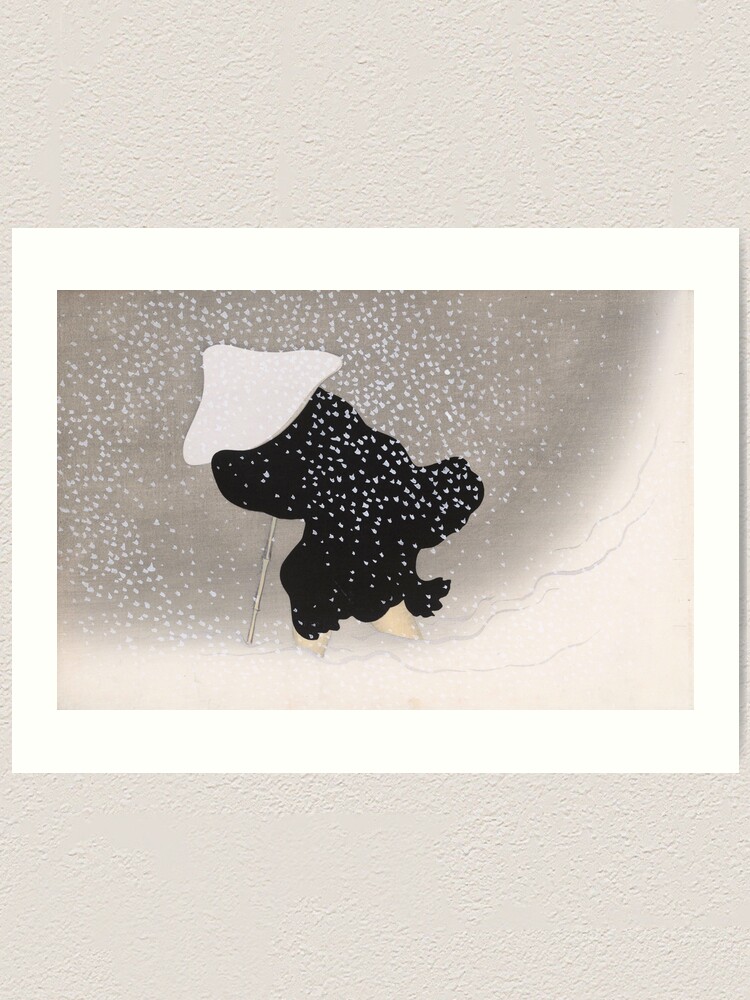"Whirling Snow Japanese Modern Ukiyoe by Sekka KAMISAKA" Art Print for ...