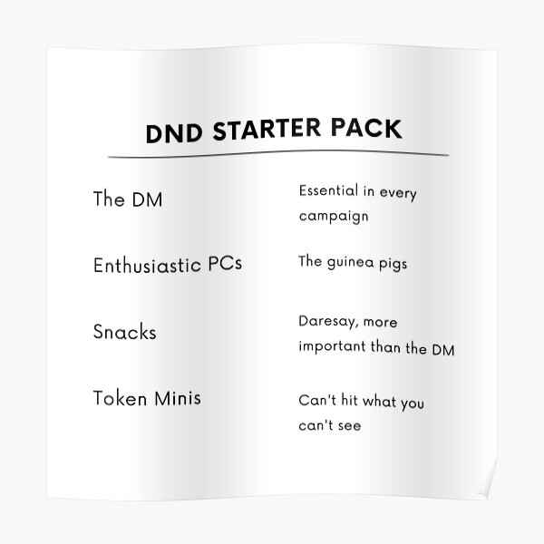 "The dnd Starter Pack" Poster by Caeper | Redbubble