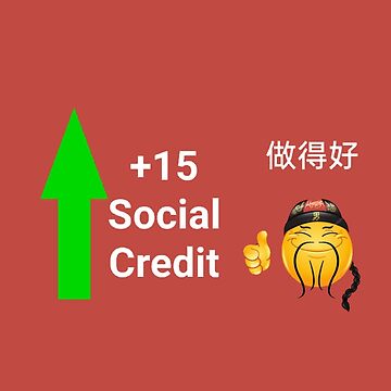 "+15 social credit" Sticker for Sale by tokedk | Redbubble