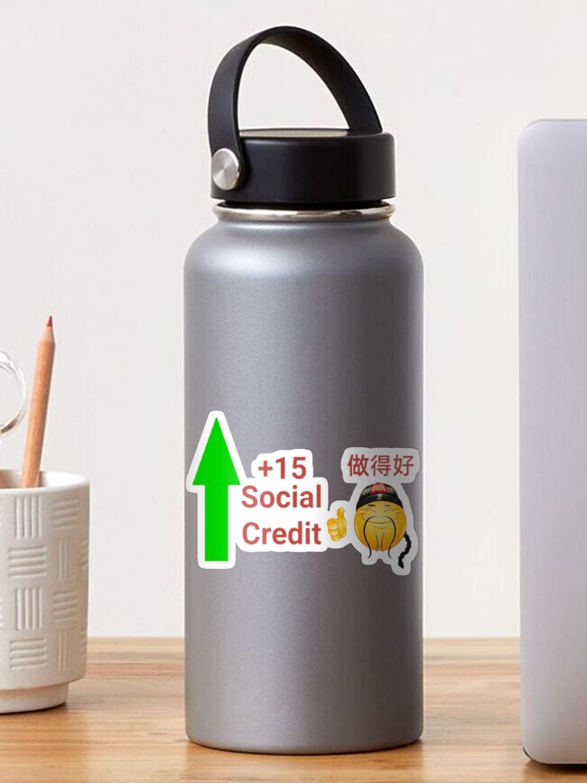 "+15 social credit" Sticker for Sale by tokedk | Redbubble