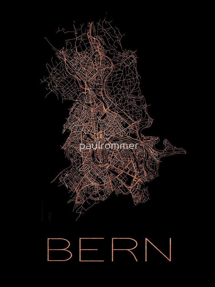 " Plan-map of the city of bern" Poster by paulrommer | Redbubble