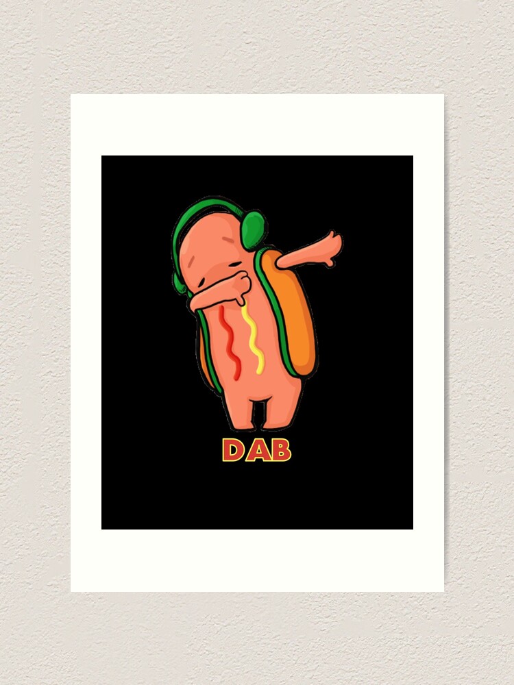 "Dabbing Hotdog Funny Dab Food Pun Design" Art Print by lois7eunice ...