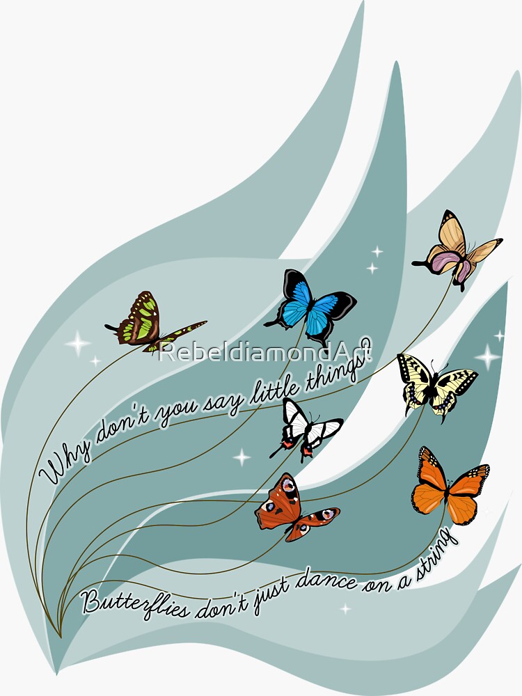 "Butterflies on a string" Sticker by RebeldiamondArt | Redbubble