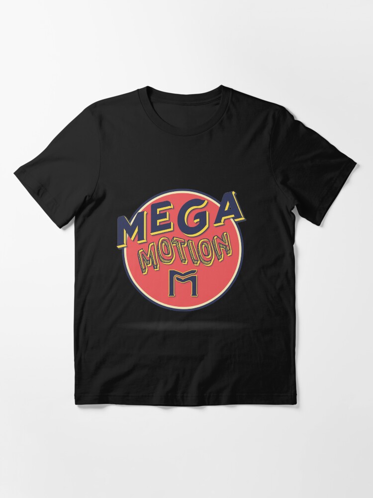 "mega motion logo sticker design" T-shirt by mo3in47 | Redbubble