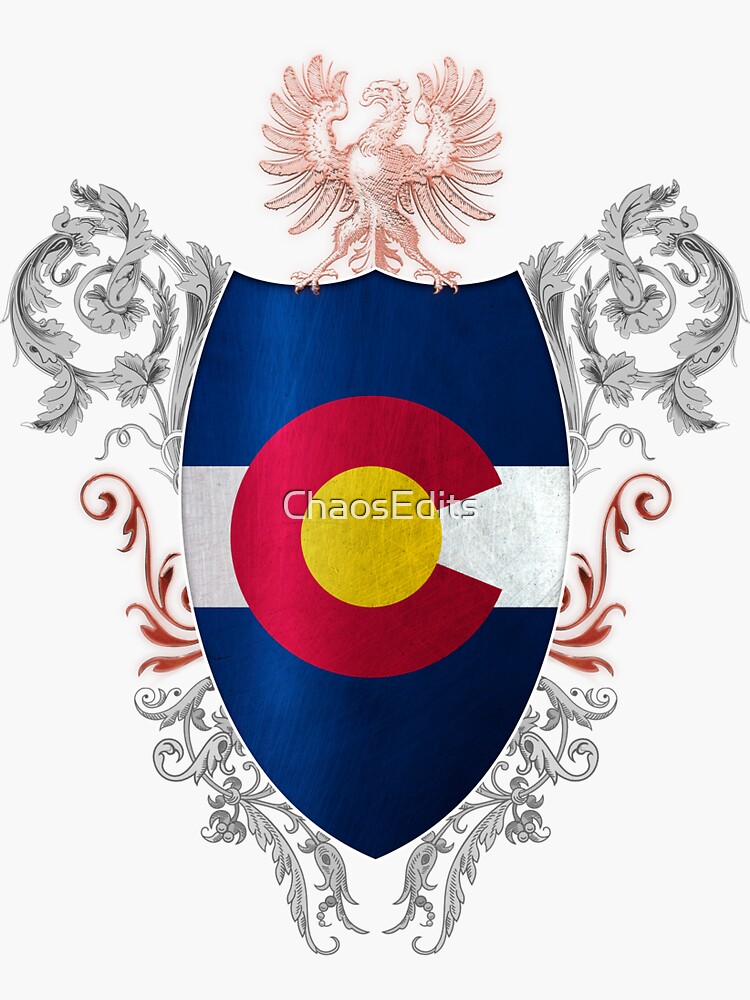 "Colorado flag medieval heraldry coat of arms style" Sticker by ...